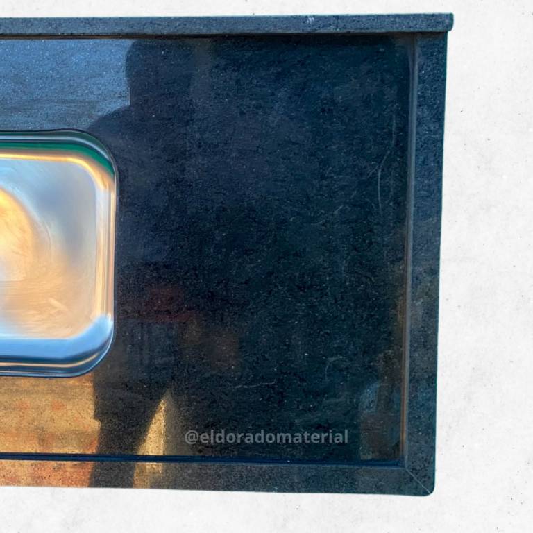 Tampo de Pia em Granito Preto São Gabriel, 1,20x0,55m, Cuba Inox, Borda ...